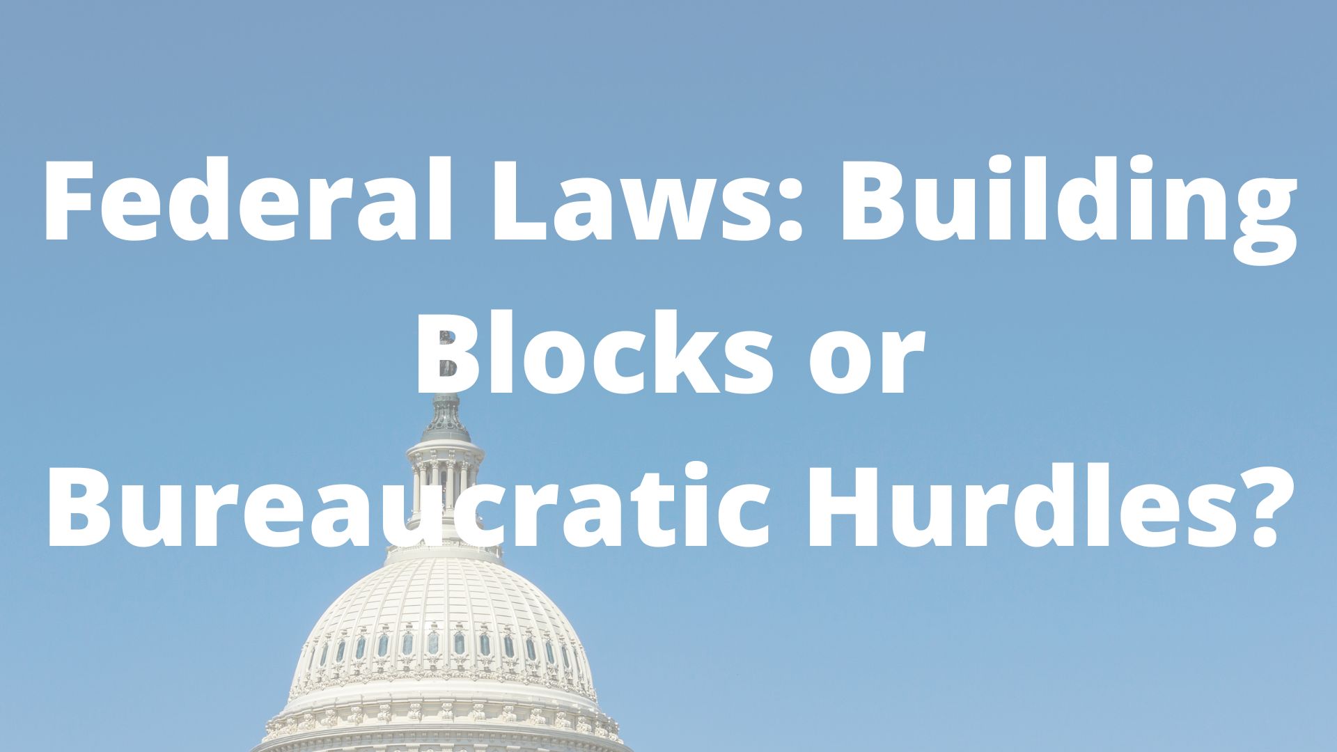 Federal Laws: Building Blocks or Bureaucratic Hurdles? - The Law ...